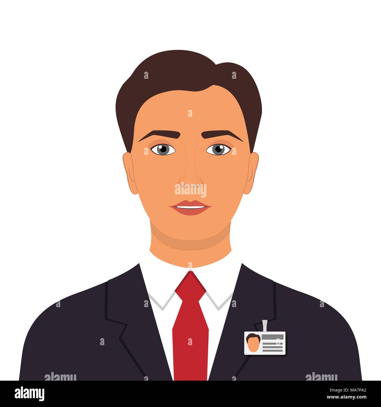 Elegant man in business suit with badge. Man business avatar profile ...