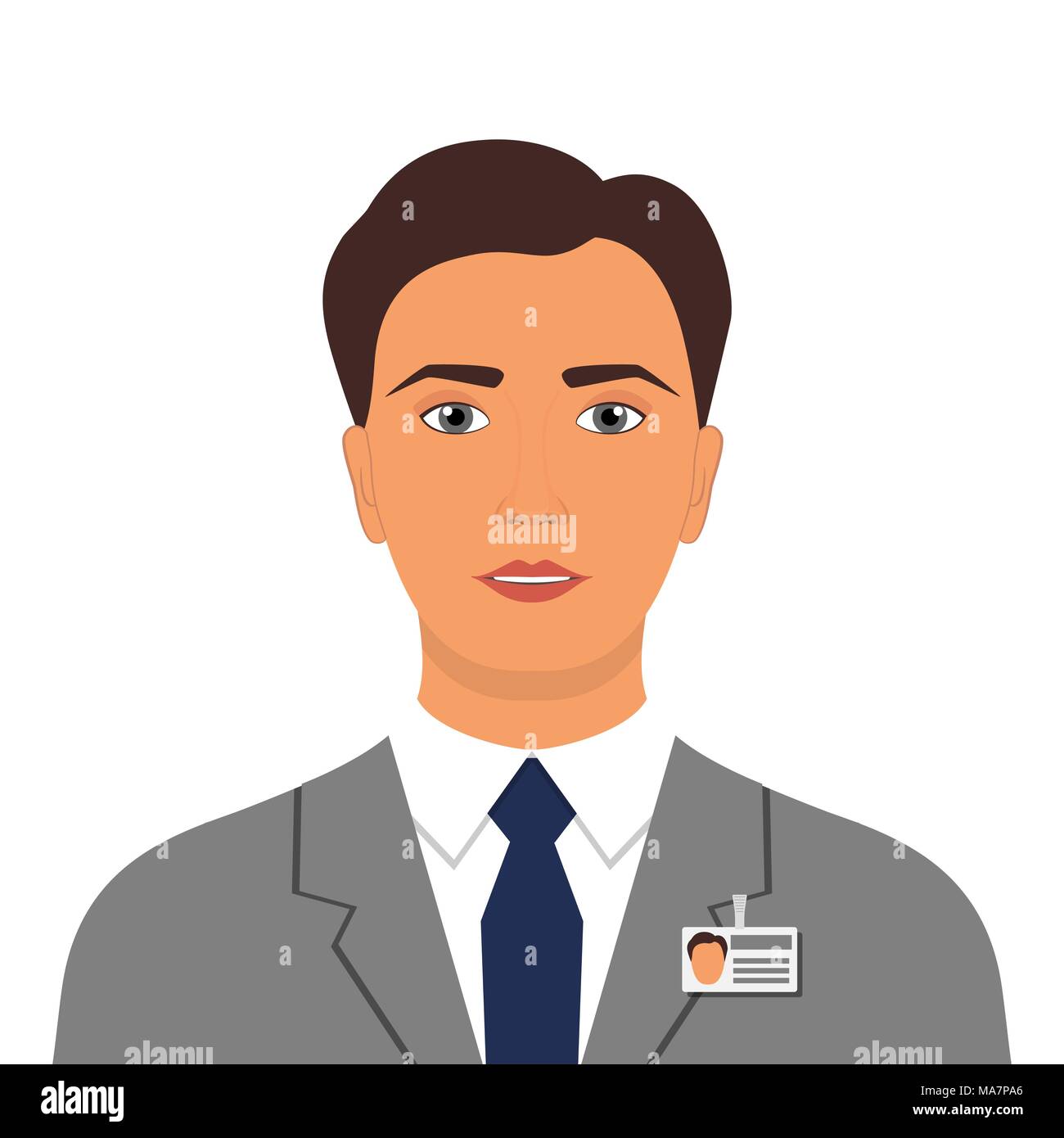 Elegant man in business suit with badge. Man business avatar profile ...