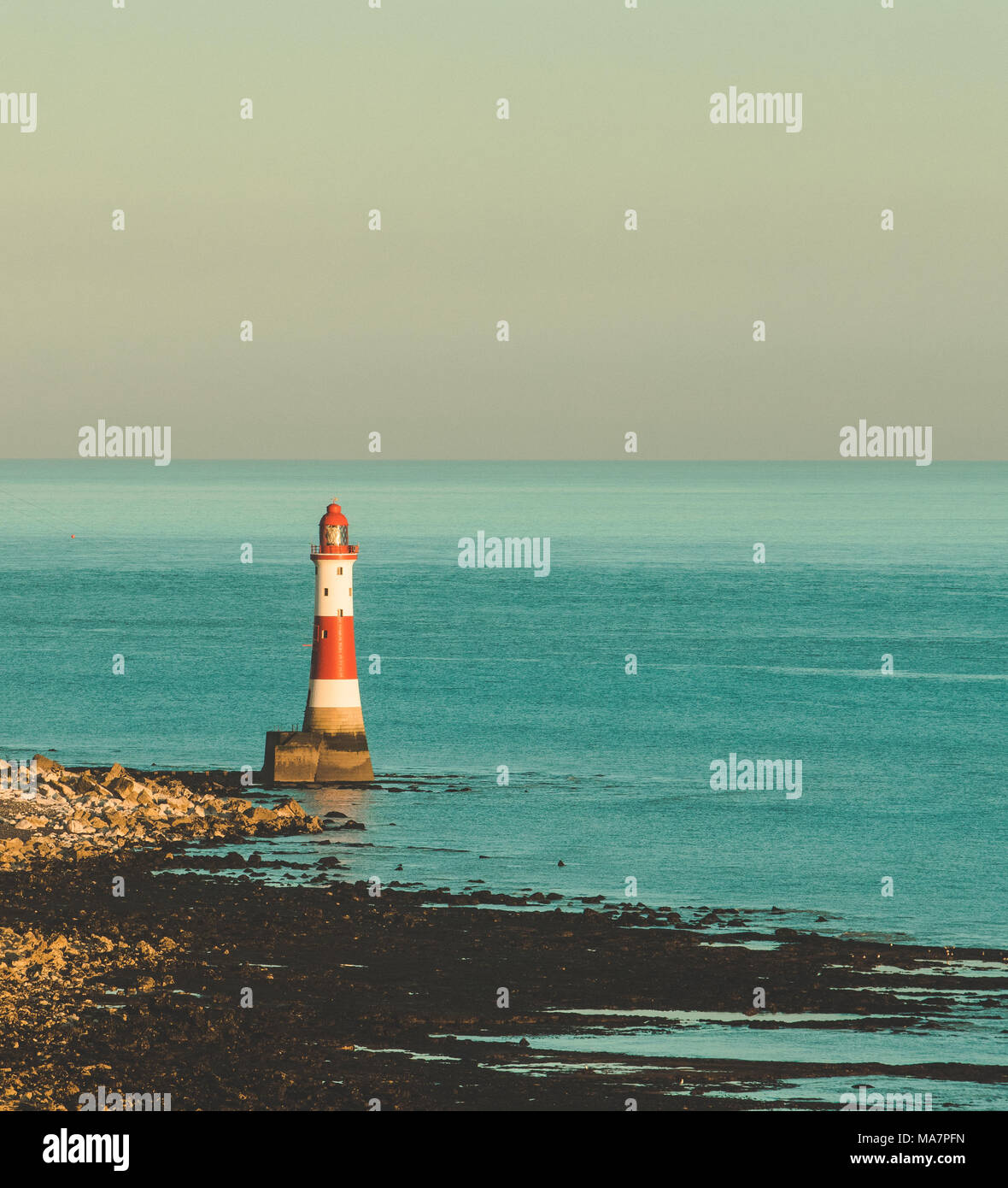 White cliff lighthouse coast Stock Photo - Alamy