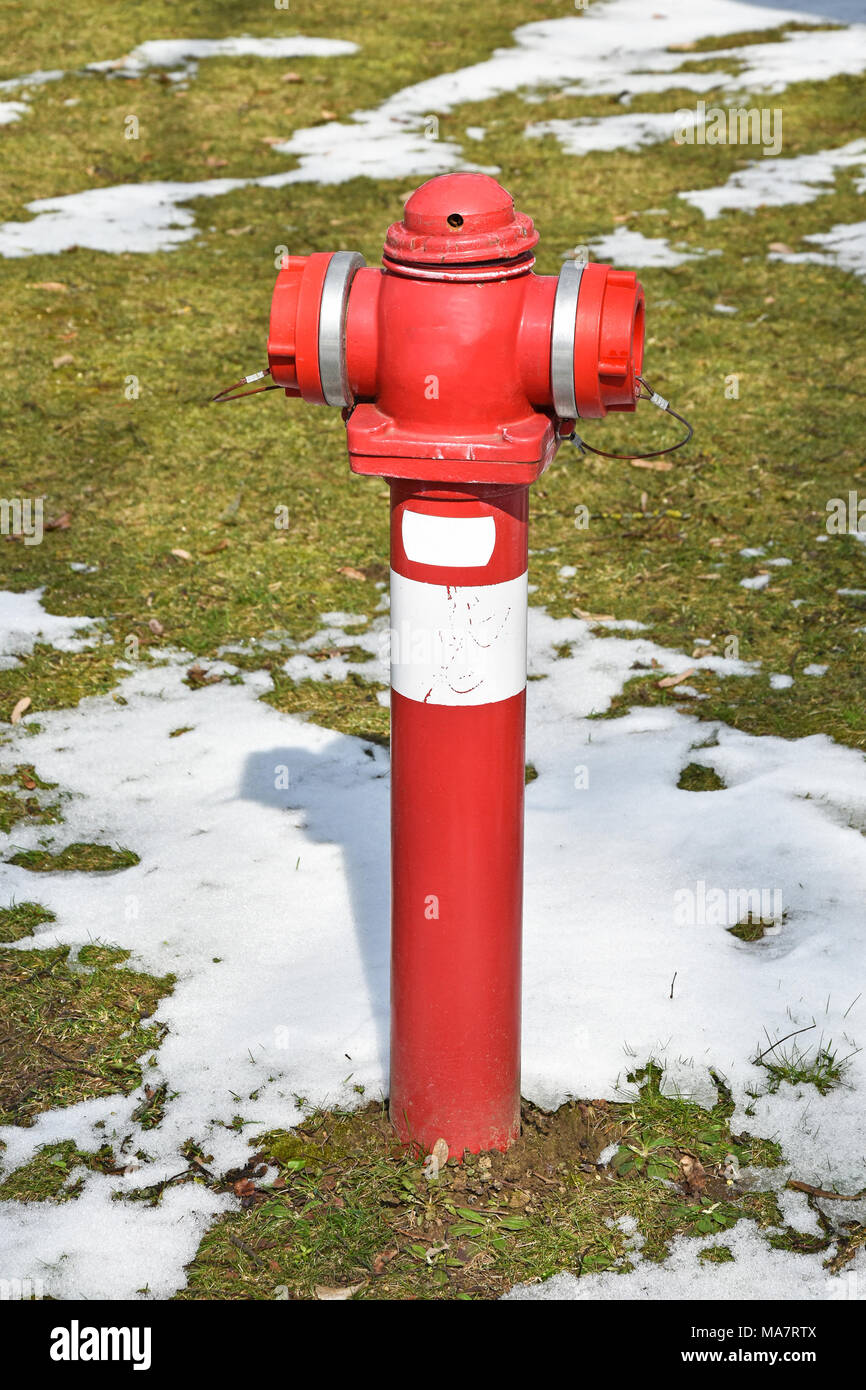 Fire hydrant in winter outdoors Stock Photo - Alamy