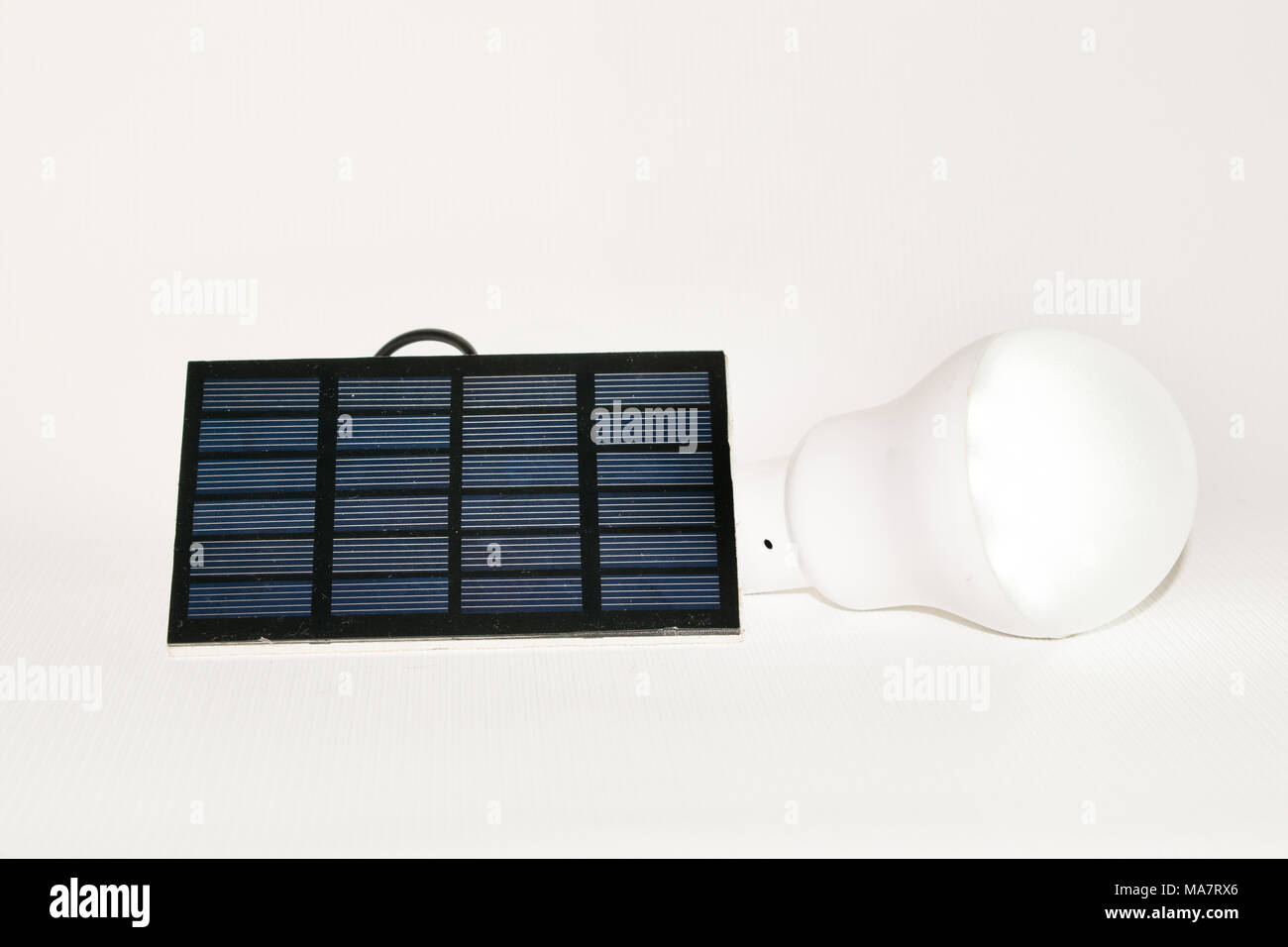 solar panel and light bulb connected Stock Photo - Alamy