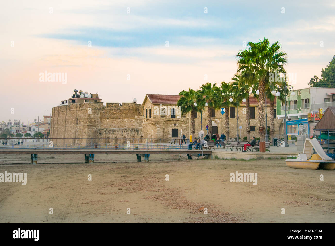 old castle in Cyprus Larnaca Stock Photo - Alamy