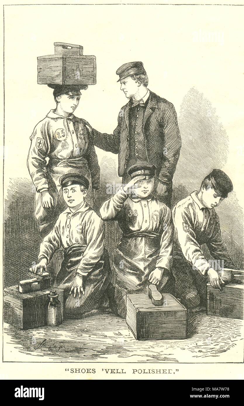 Victorian shoeshine boys introduced 1851 Stock Photo - Alamy