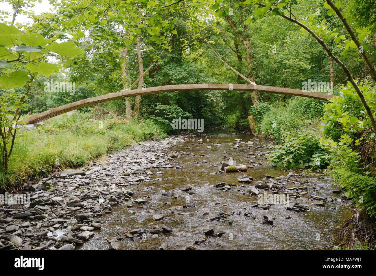 10 in a series of 32, building a timber footbridge. The arch in place ...