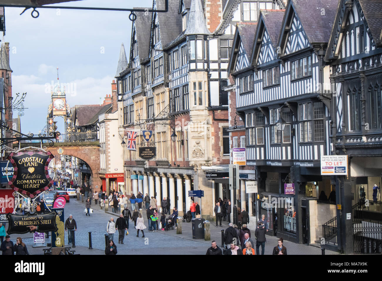 Eastgate,Easgate Street,The Rows,Rows,buildings,Chester,Cheshire ...