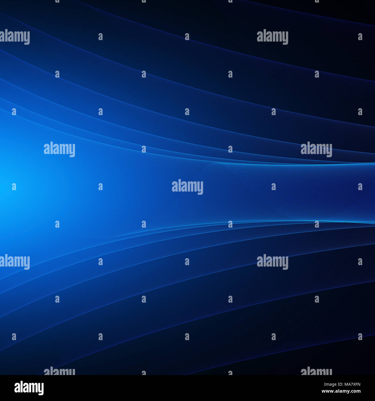Neon Blue Abstract Glowing Background With Curved Lines Stock Photo - Alamy