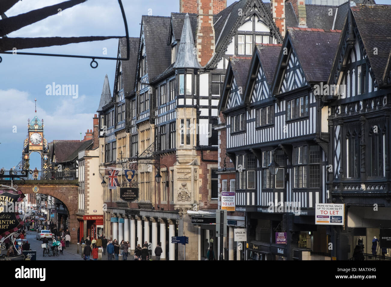 Eastgate,Easgate Street,The Rows,Rows,buildings,Chester,Cheshire ...