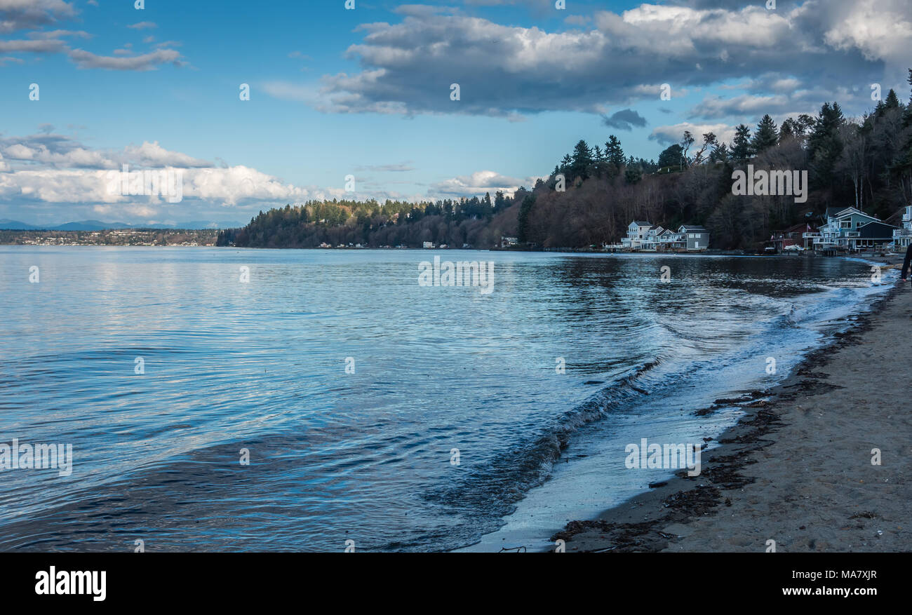 A view of the shoreline in Dash Point, Washington Stock Photo - Alamy