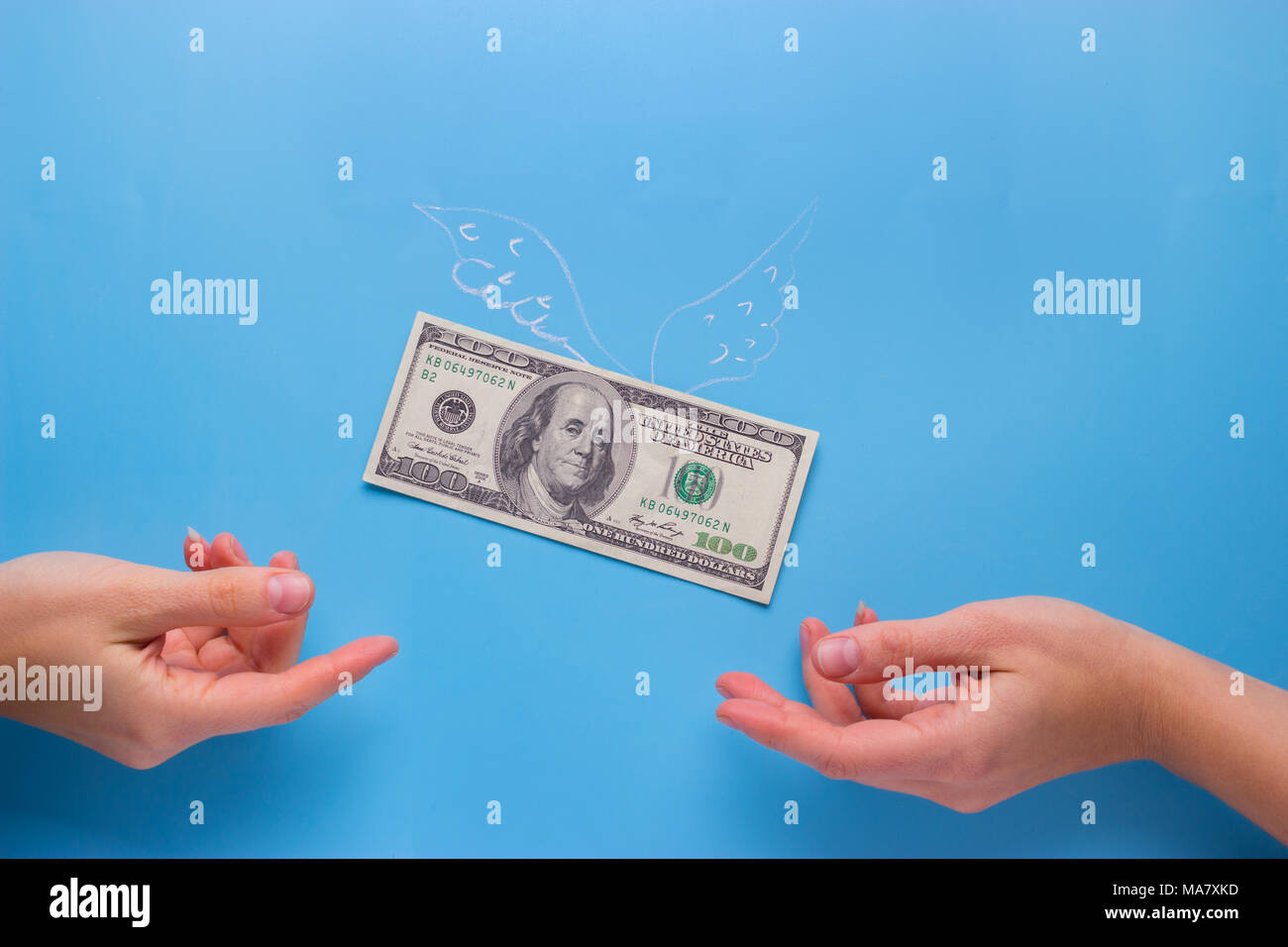 money transfer concept. hands send and deliver money Stock Photo - Alamy