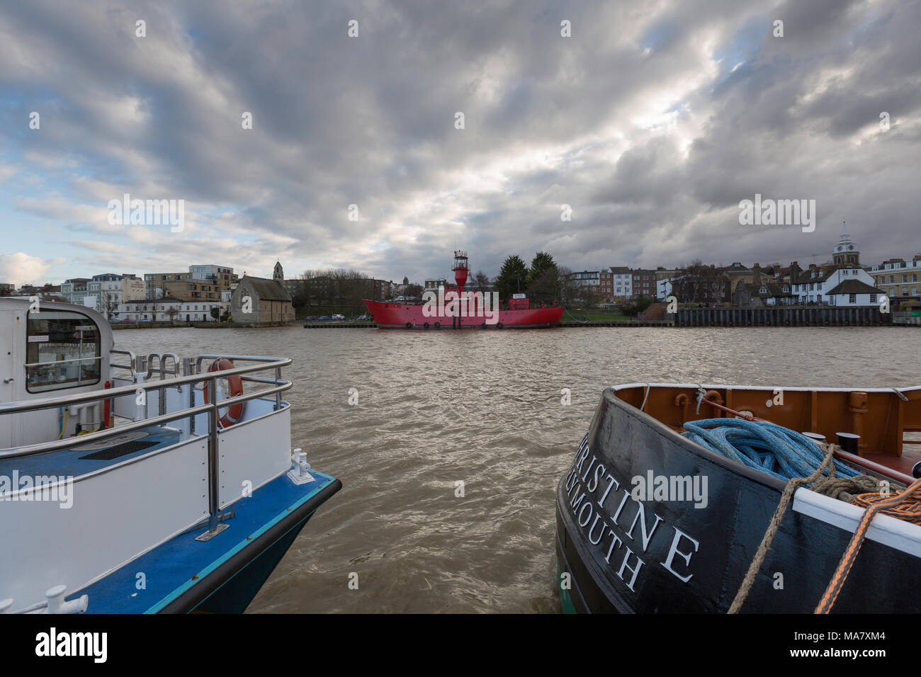 The LV21 light vessel at St Andrews Quay, Gravesend. This now houses an ...