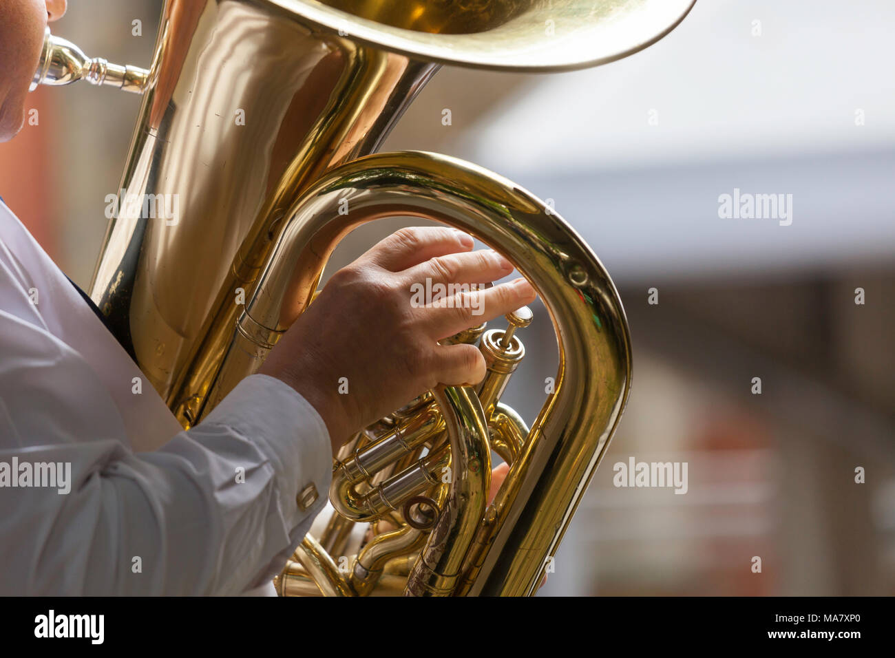 Tuba player brass band uk hi-res stock photography and images - Alamy