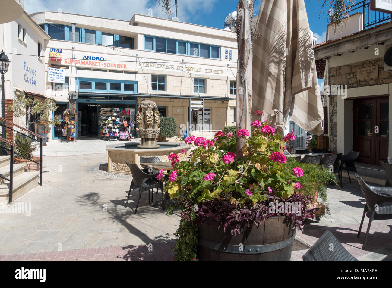 View around the centre of Pissouri Village in southern Cyprus Stock ...