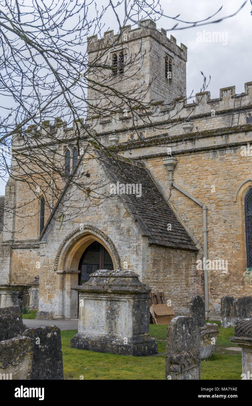 Porch of St Mary's Church, Bibury, Gloucestershire Stock Photo - Alamy