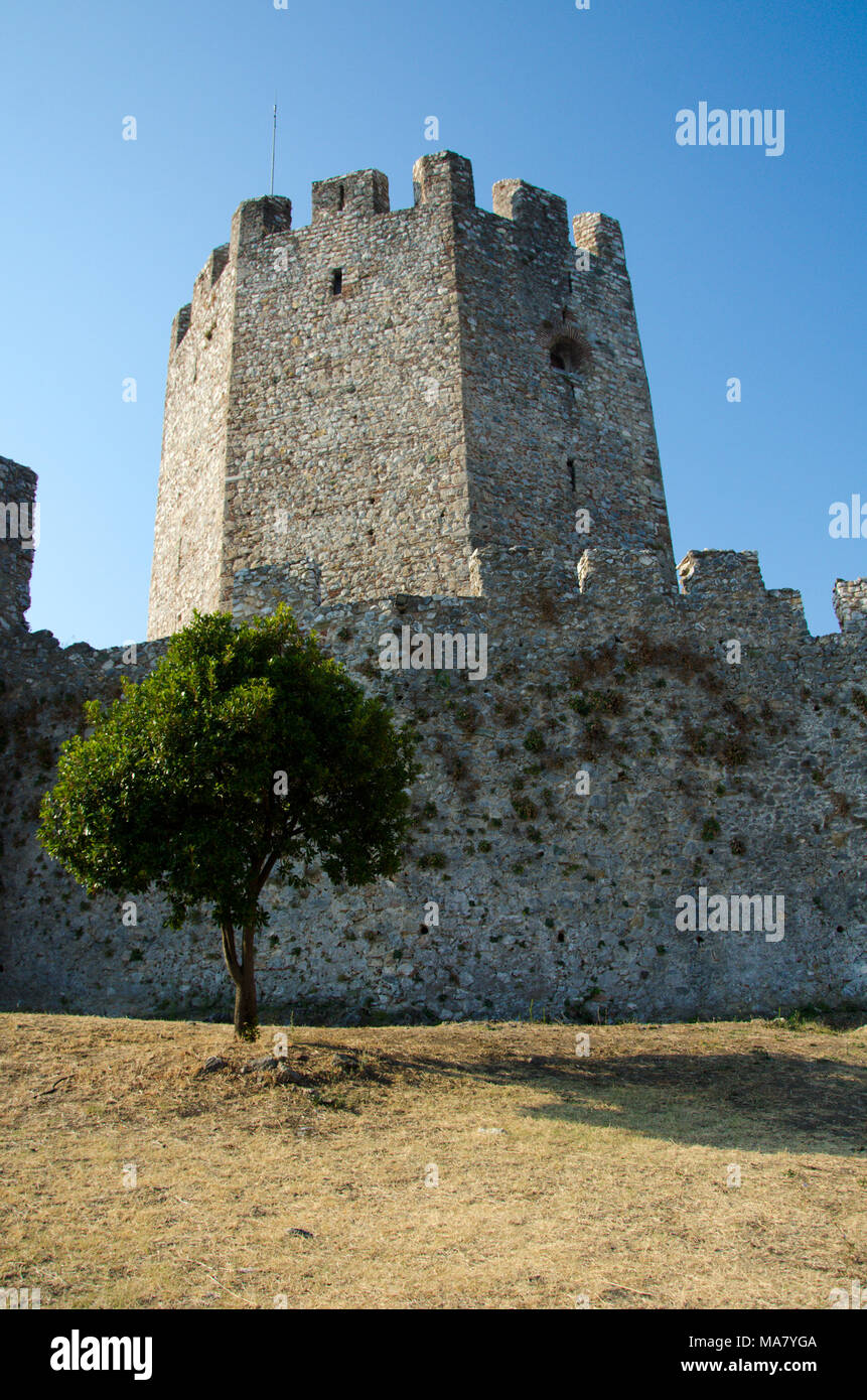 Platamon Castle near Platamonas city. Crusader castle in northern ...