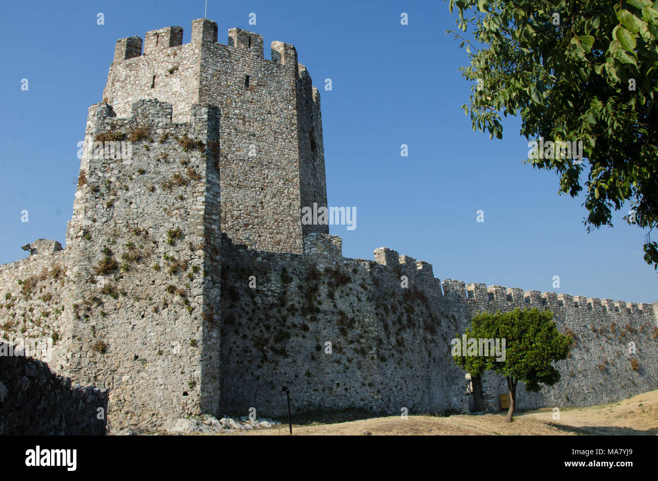 Platamon Castle near Platamonas city. Crusader castle in northern ...