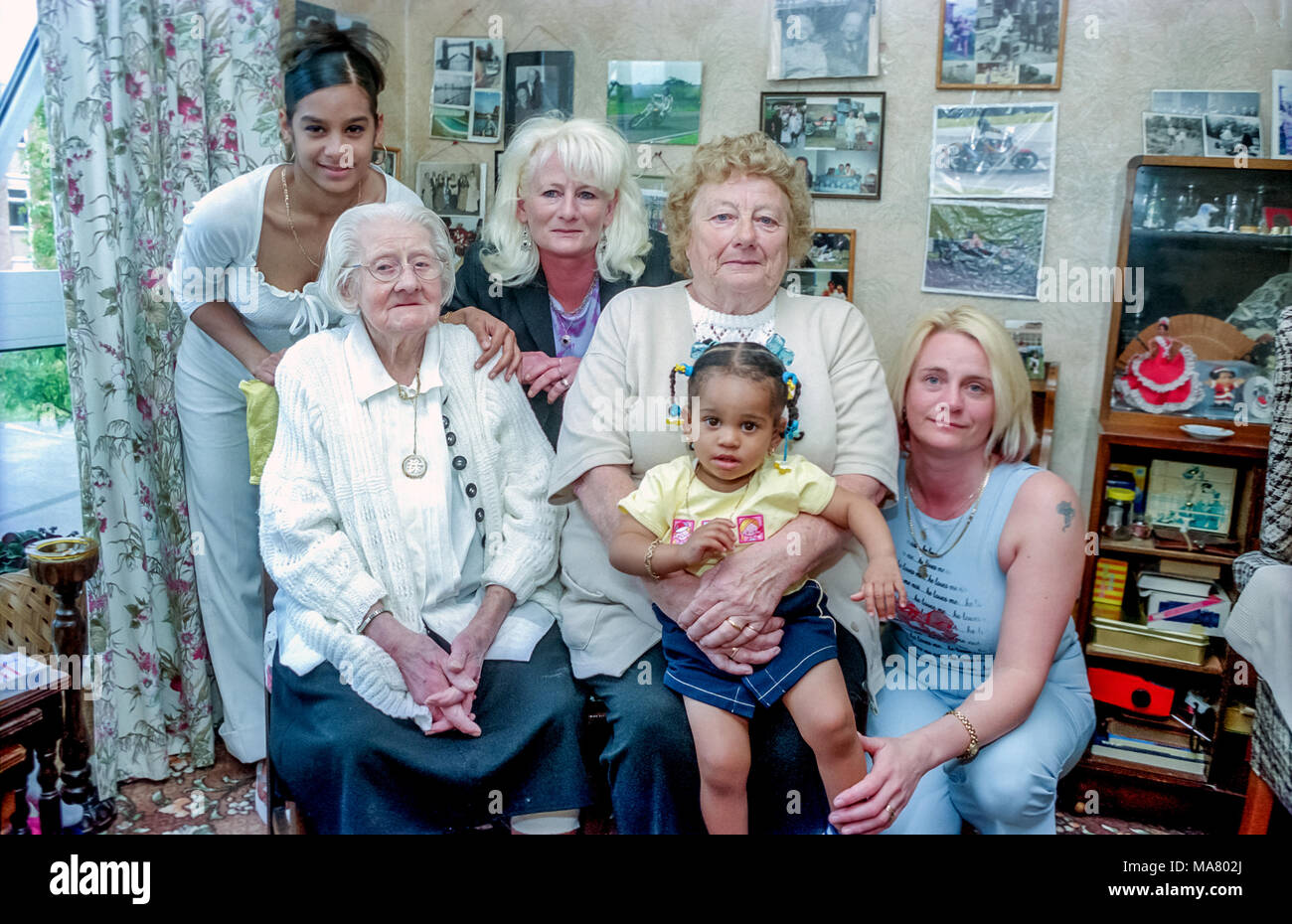 Six female generations of the same family Stock Photo - Alamy