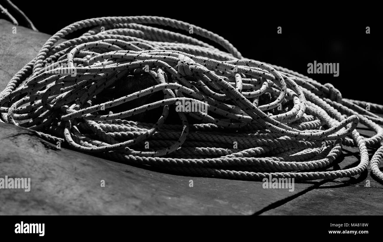 Old fishing rope closeup hi-res stock photography and images - Alamy