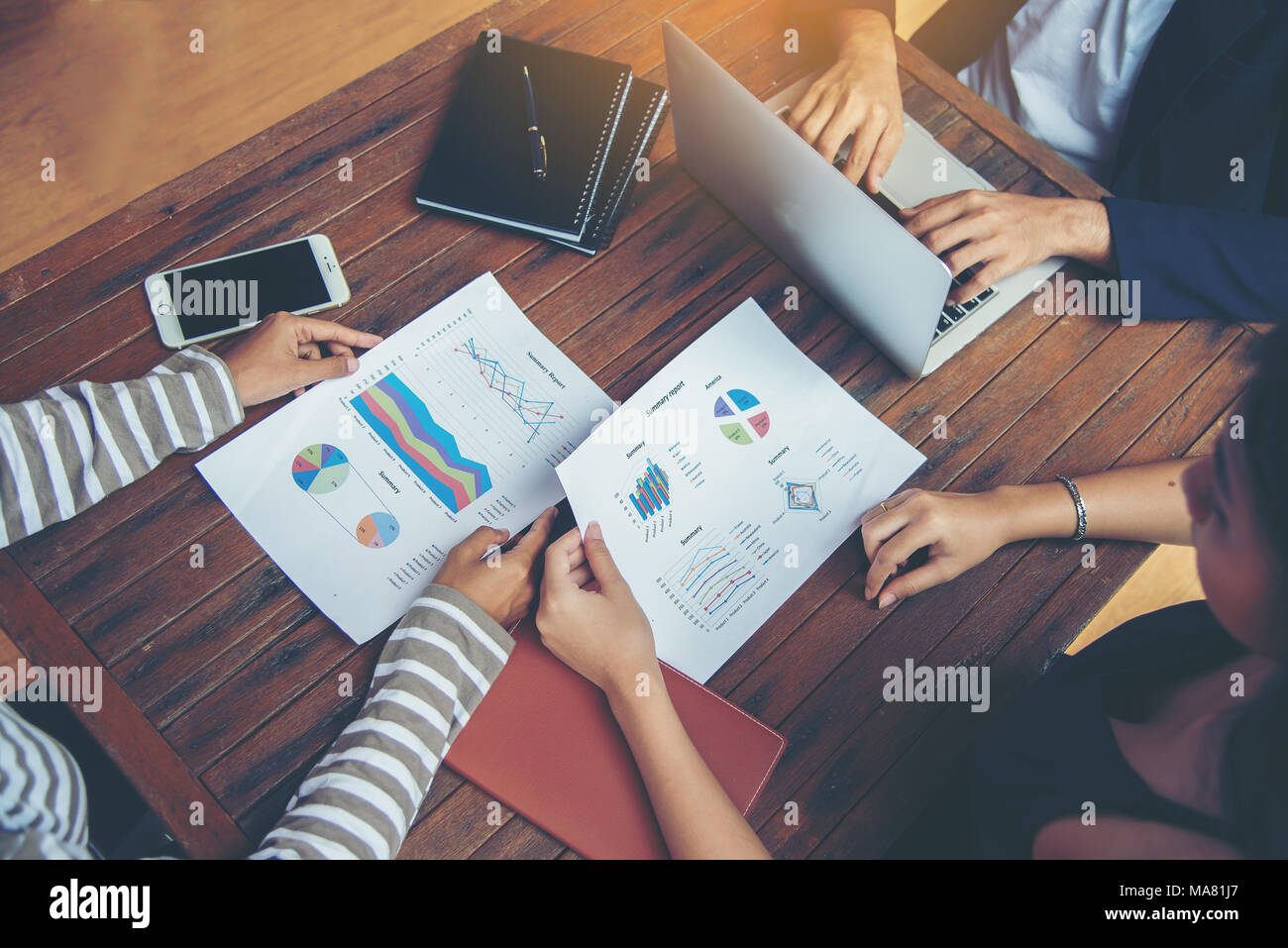 Corporate Business Planning with business chart Teamwork Concept Stock ...