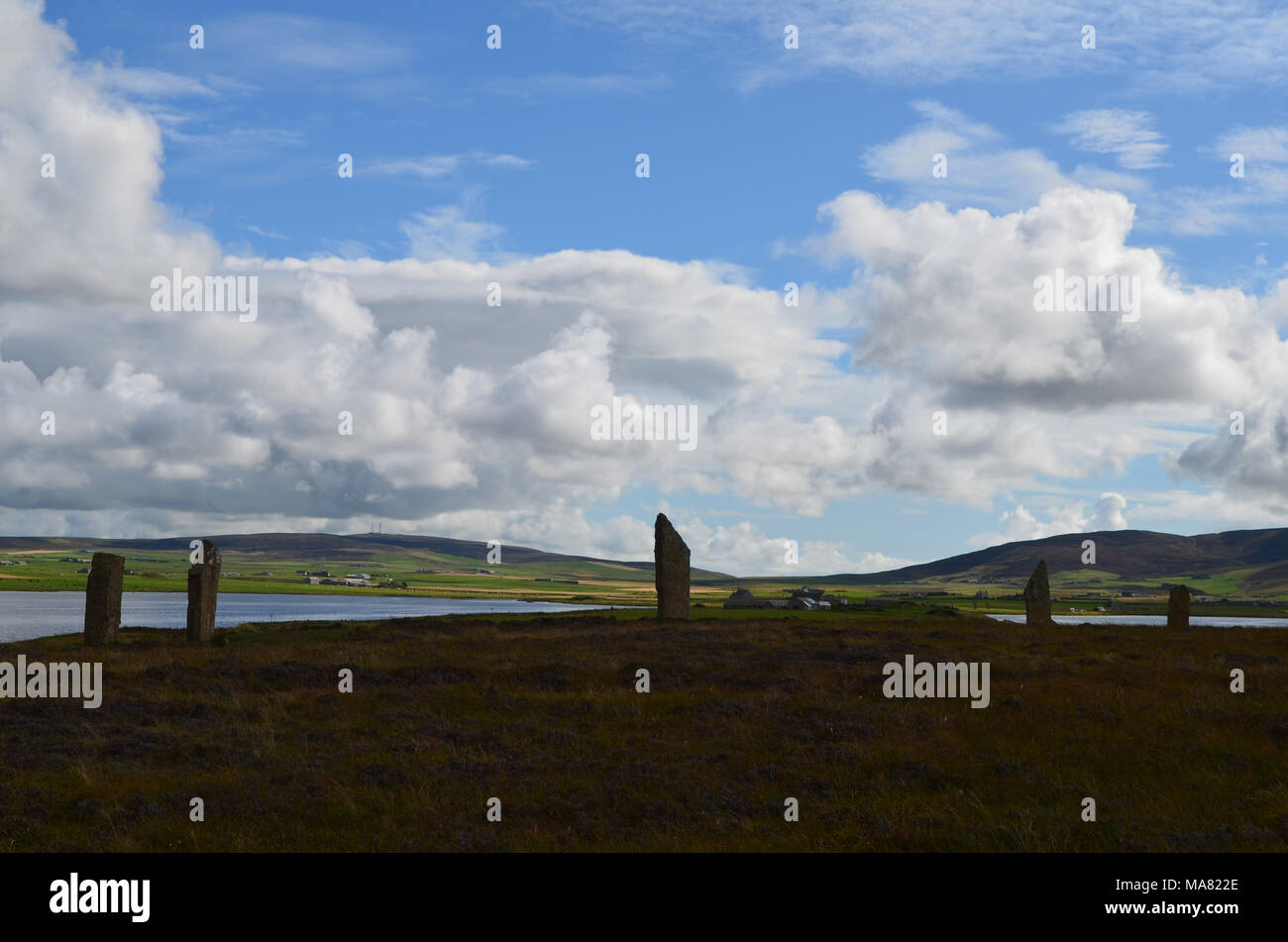 Neolithic Ring of Brodgar in the island of Mainland island, Orkney ...