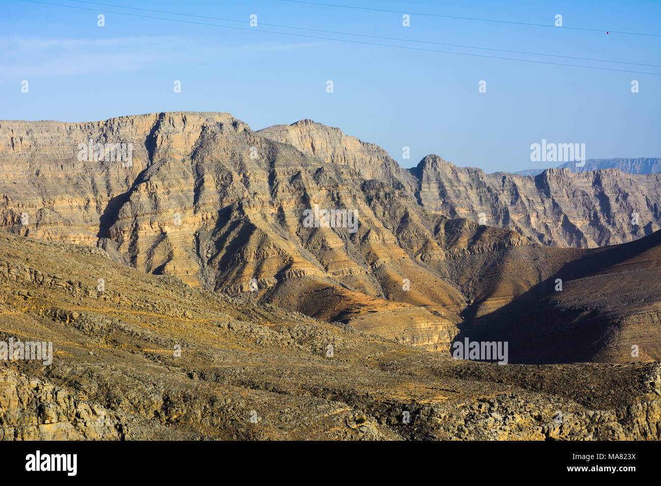 Stunning desert mountain scenery of Jabal Jais in the United Arab ...