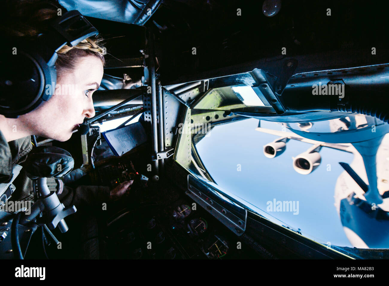 Staff Sgt. Catherine Roberts, 336th Aerial Refueling Squadron boom ...