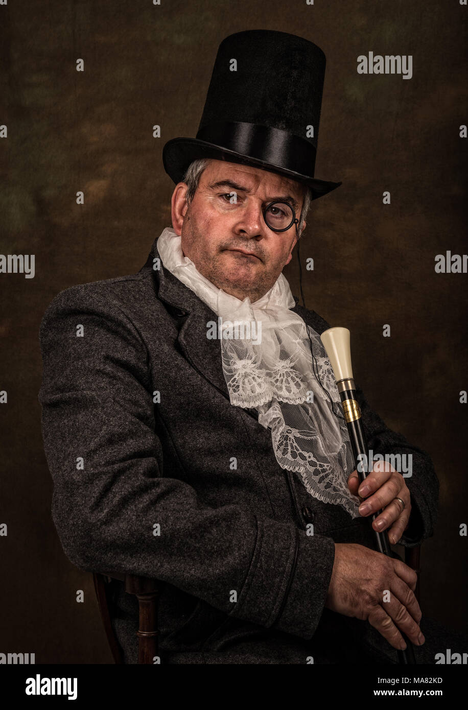 English Gentry Gentleman 19th century stovepipe hat Stock Photo - Alamy