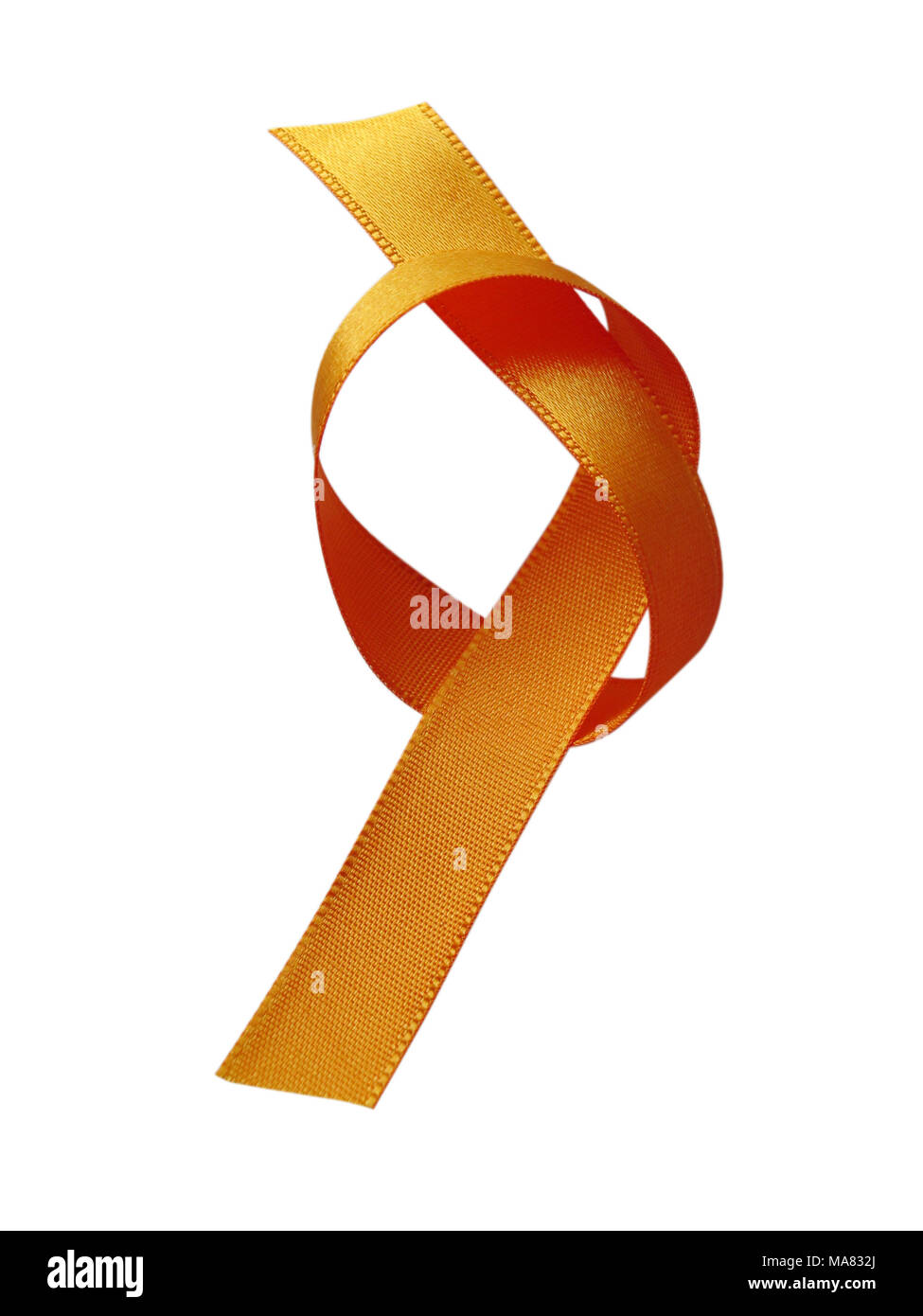 Orange ribbon over white background, design element. Clipping Path ...