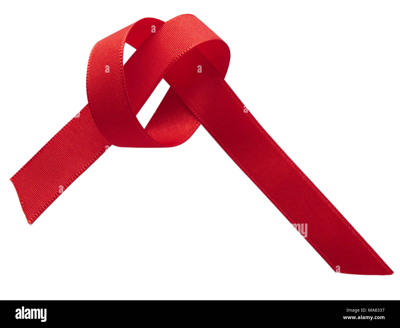 Red ribbon over white background, design element. Clipping Path ...