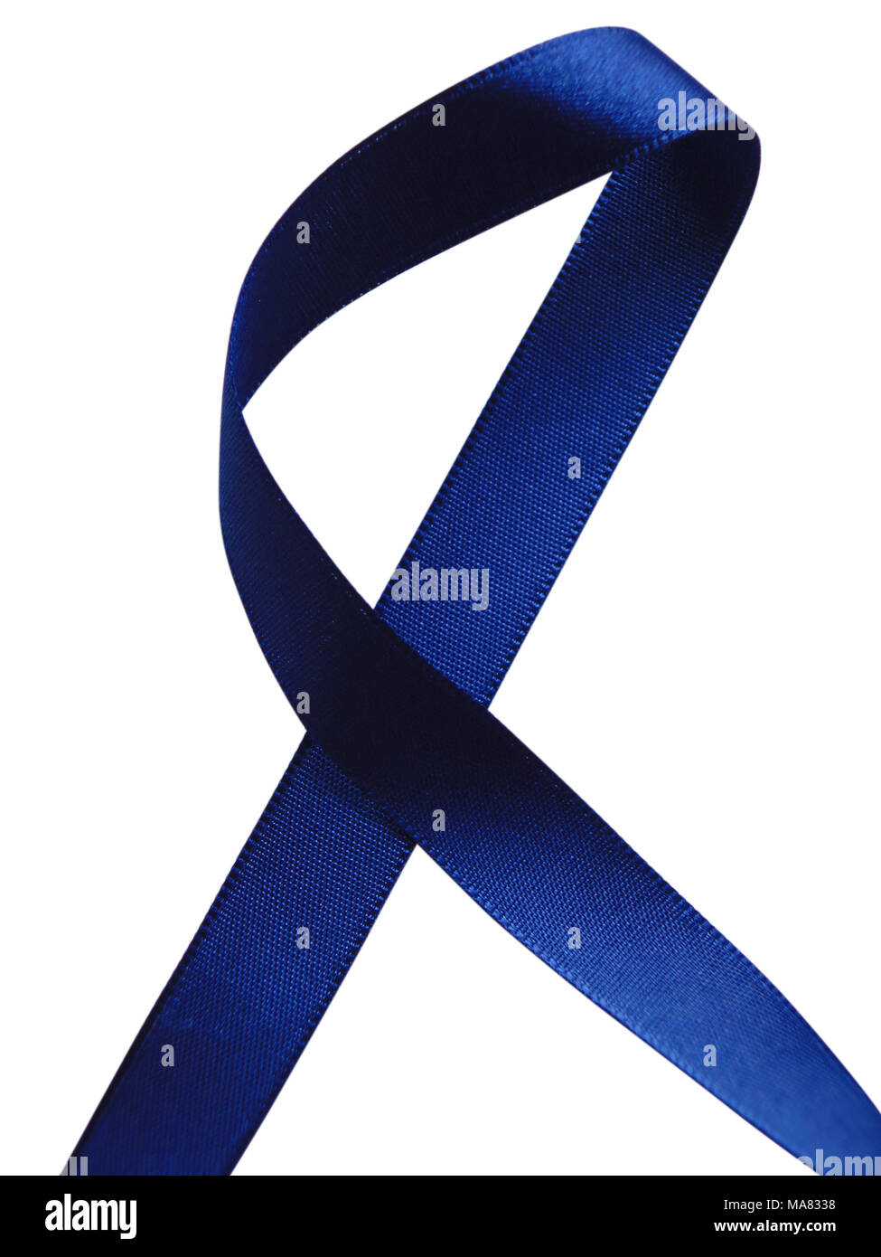 Blue ribbon awareness isolated on white background. Clipping Path ...