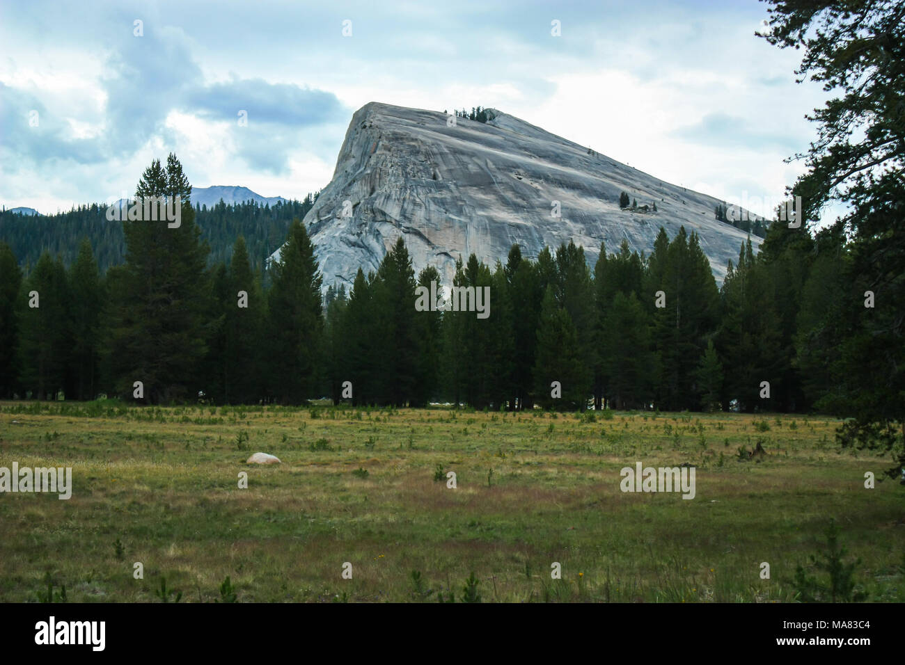 Big granite Monolith in Yosemite National Park California with a ...