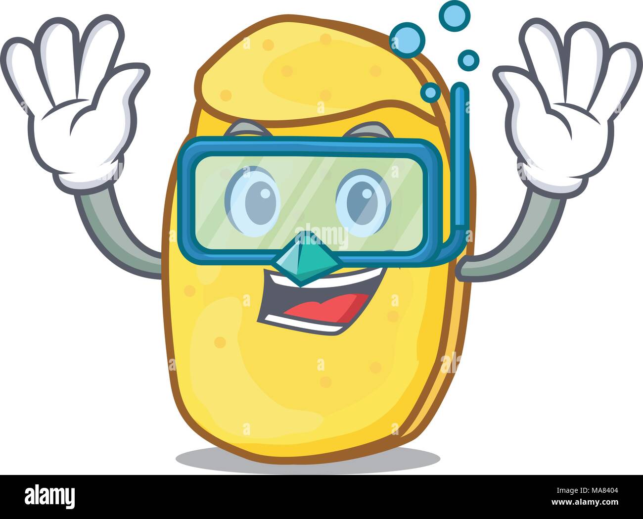 Diving potato chips character cartoon Stock Vector Image & Art - Alamy