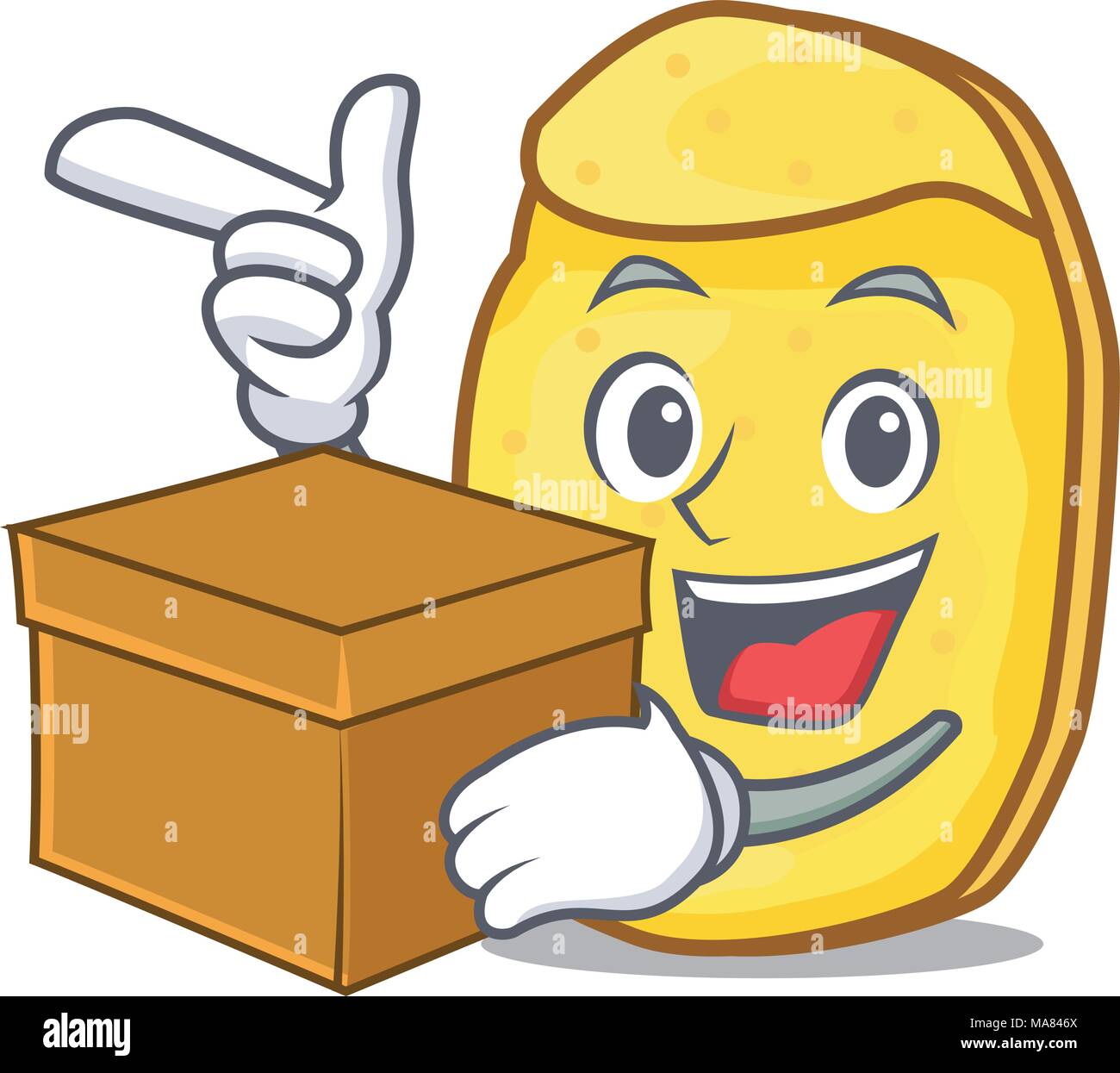 With box potato chips character cartoon Stock Vector Image & Art - Alamy