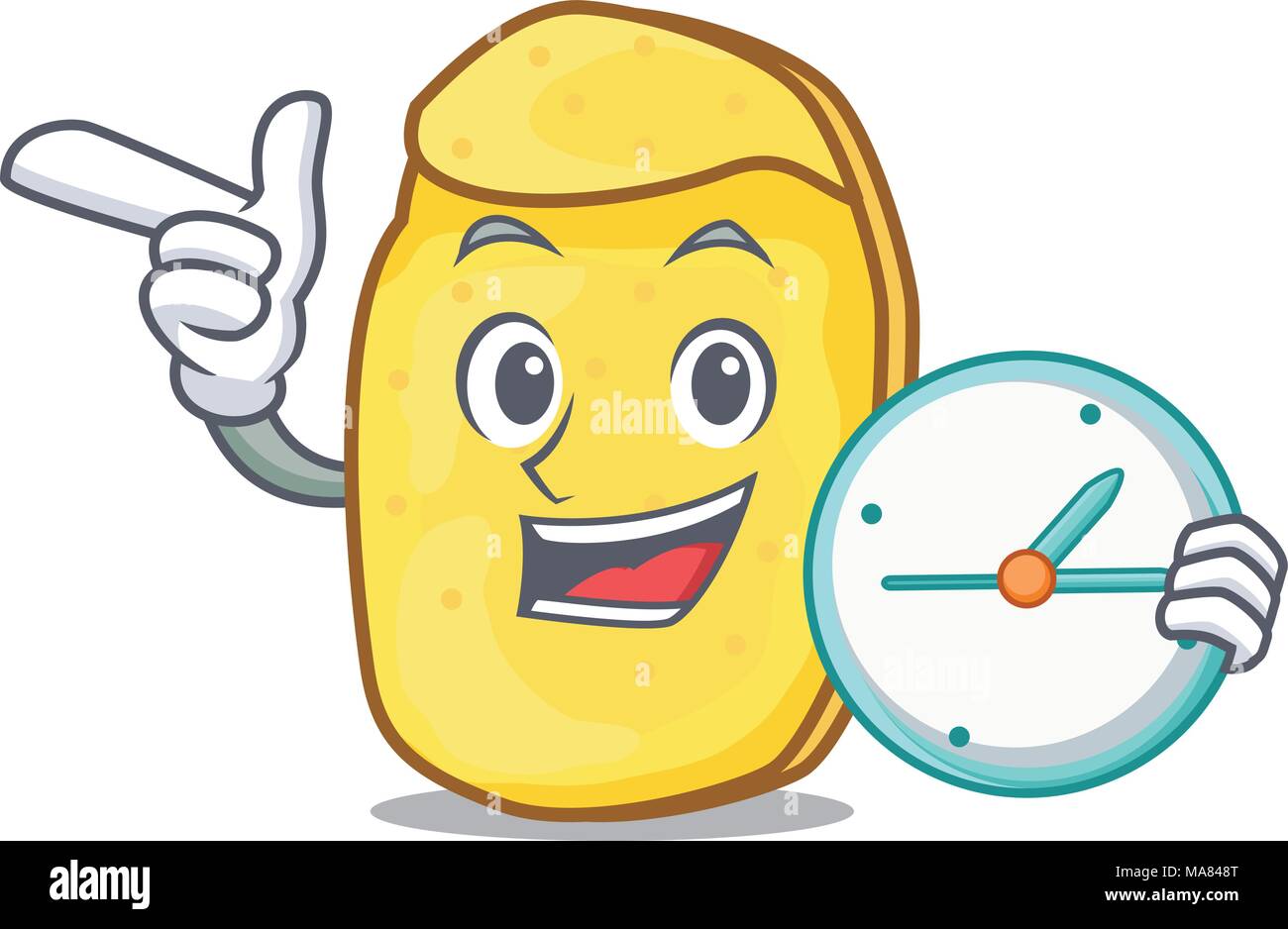 With clock potato chips character cartoon Stock Vector Image & Art - Alamy