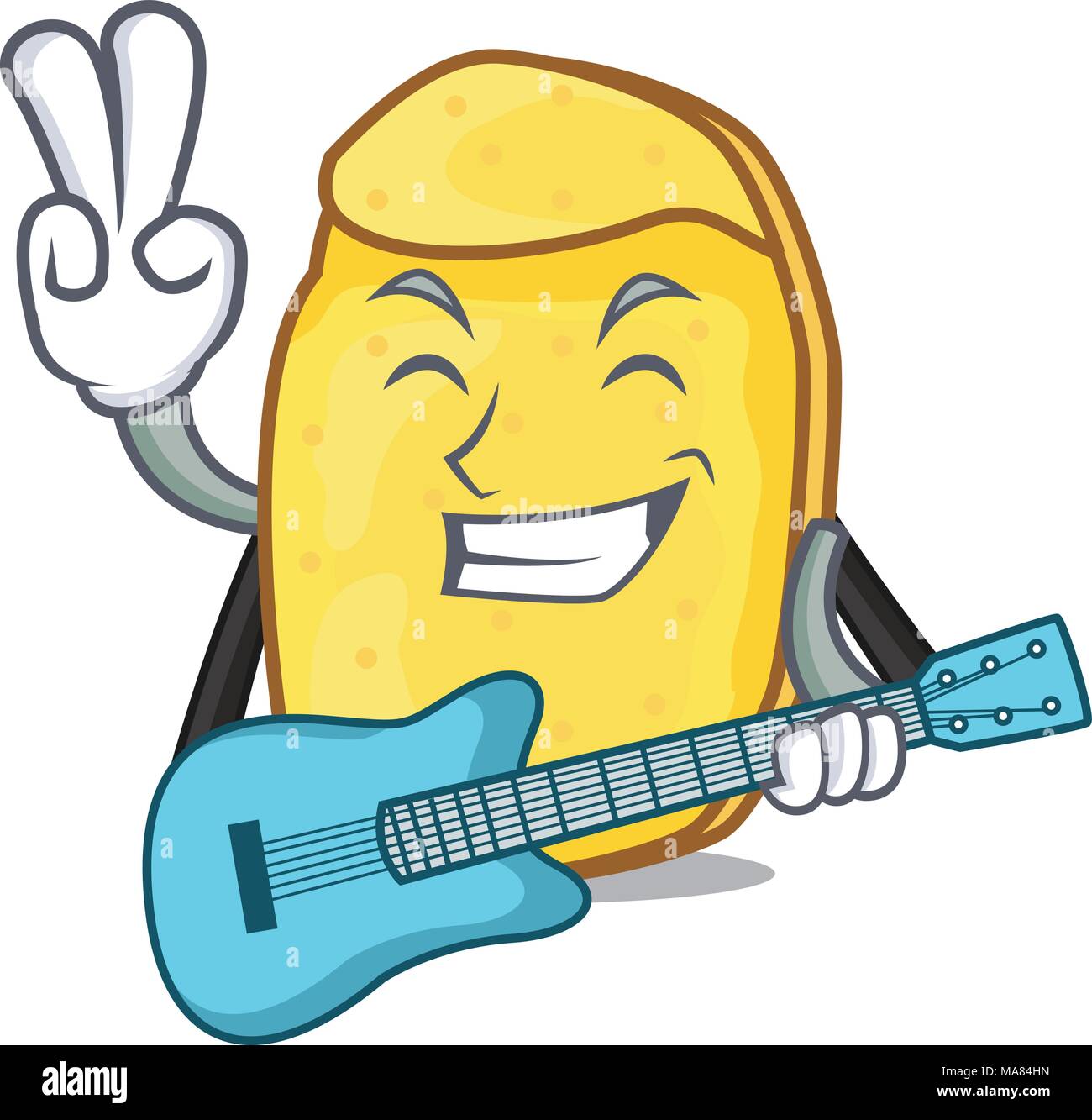 With guitar potato chips mascot cartoon Stock Vector Image & Art - Alamy
