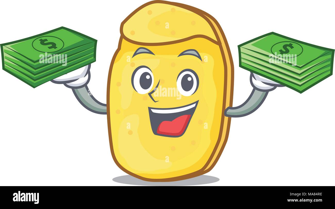 With money potato chips mascot cartoon Stock Vector Image & Art - Alamy