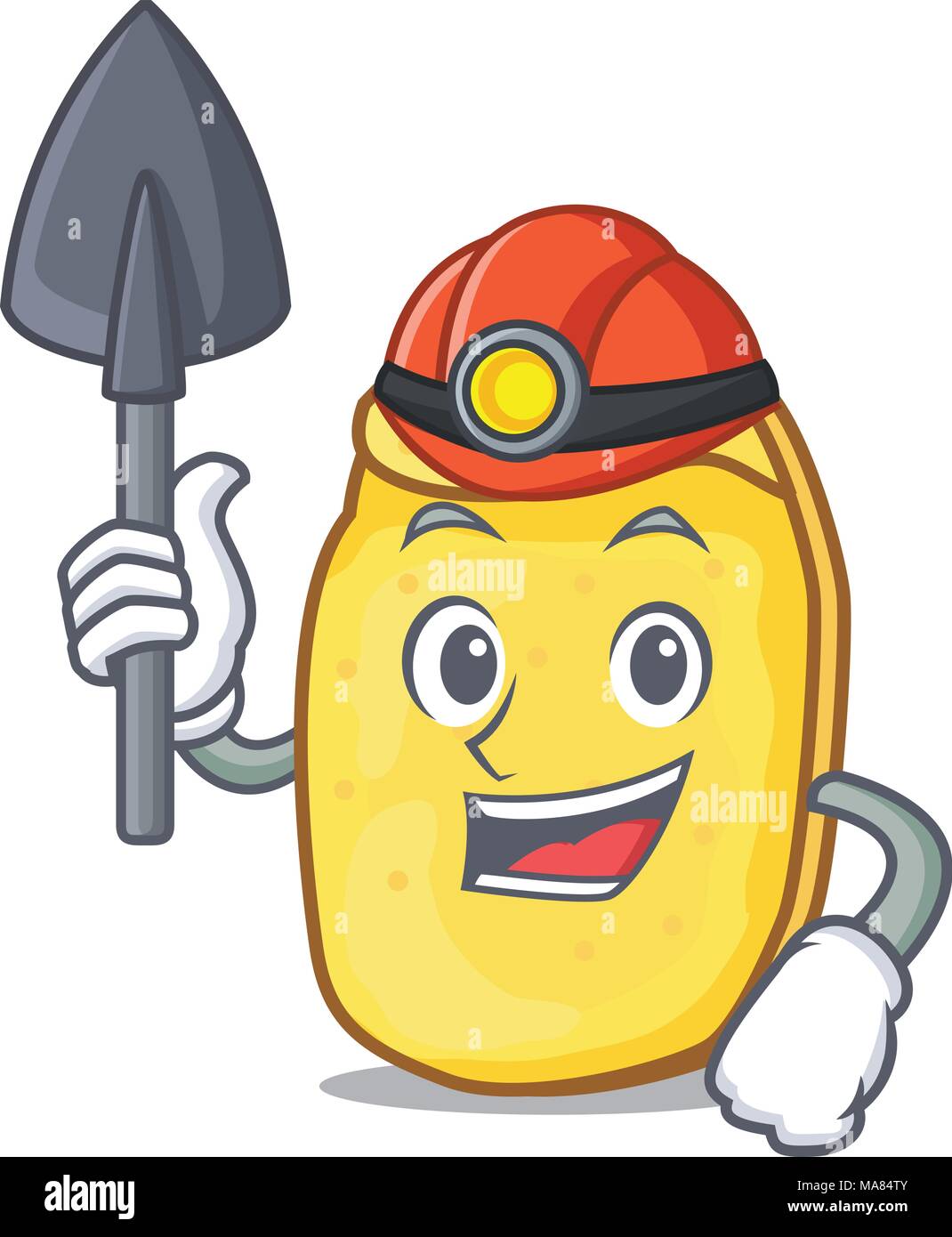 Miner potato chips mascot cartoon Stock Vector Image & Art - Alamy