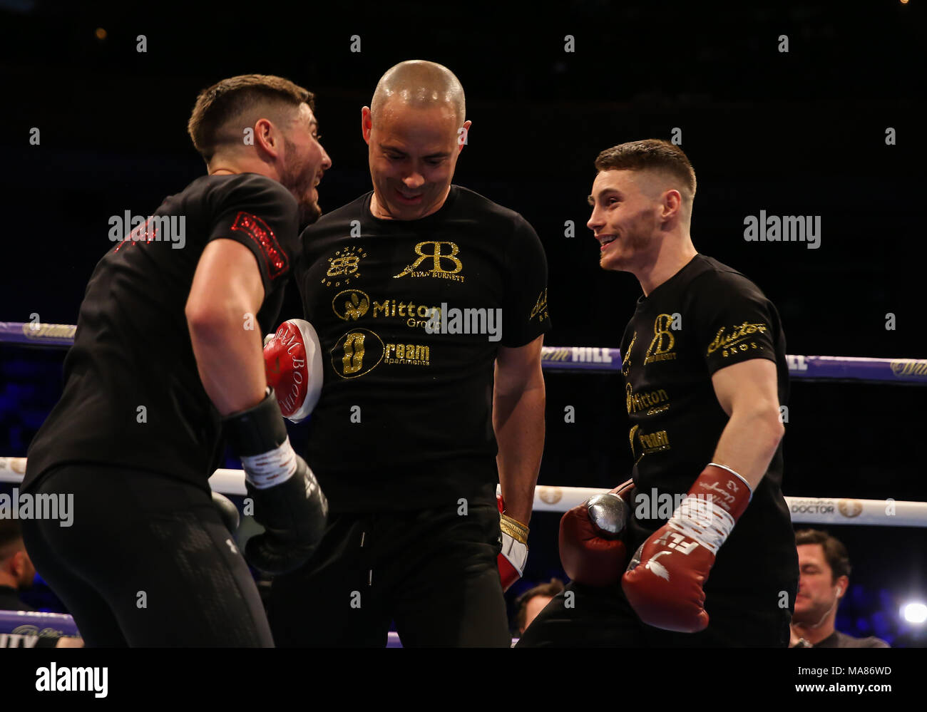 03-28-2018, St Davids Hall, Cardiff. Ryan Burnett and Josh Kelly during ...