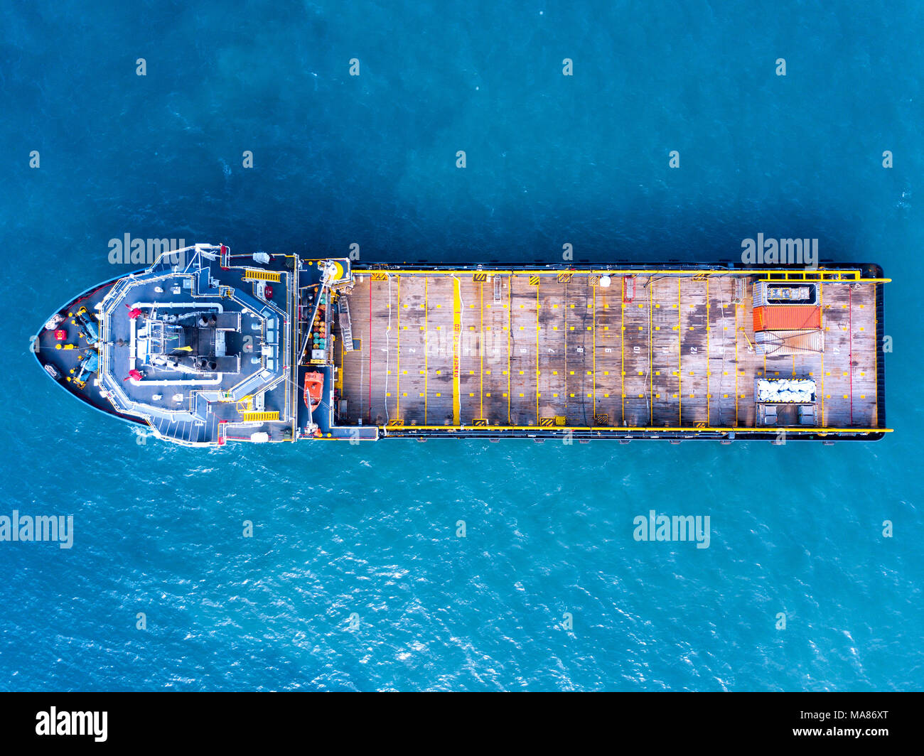 Aerial image of a Medium size Offshore supply ship Stock Photo - Alamy