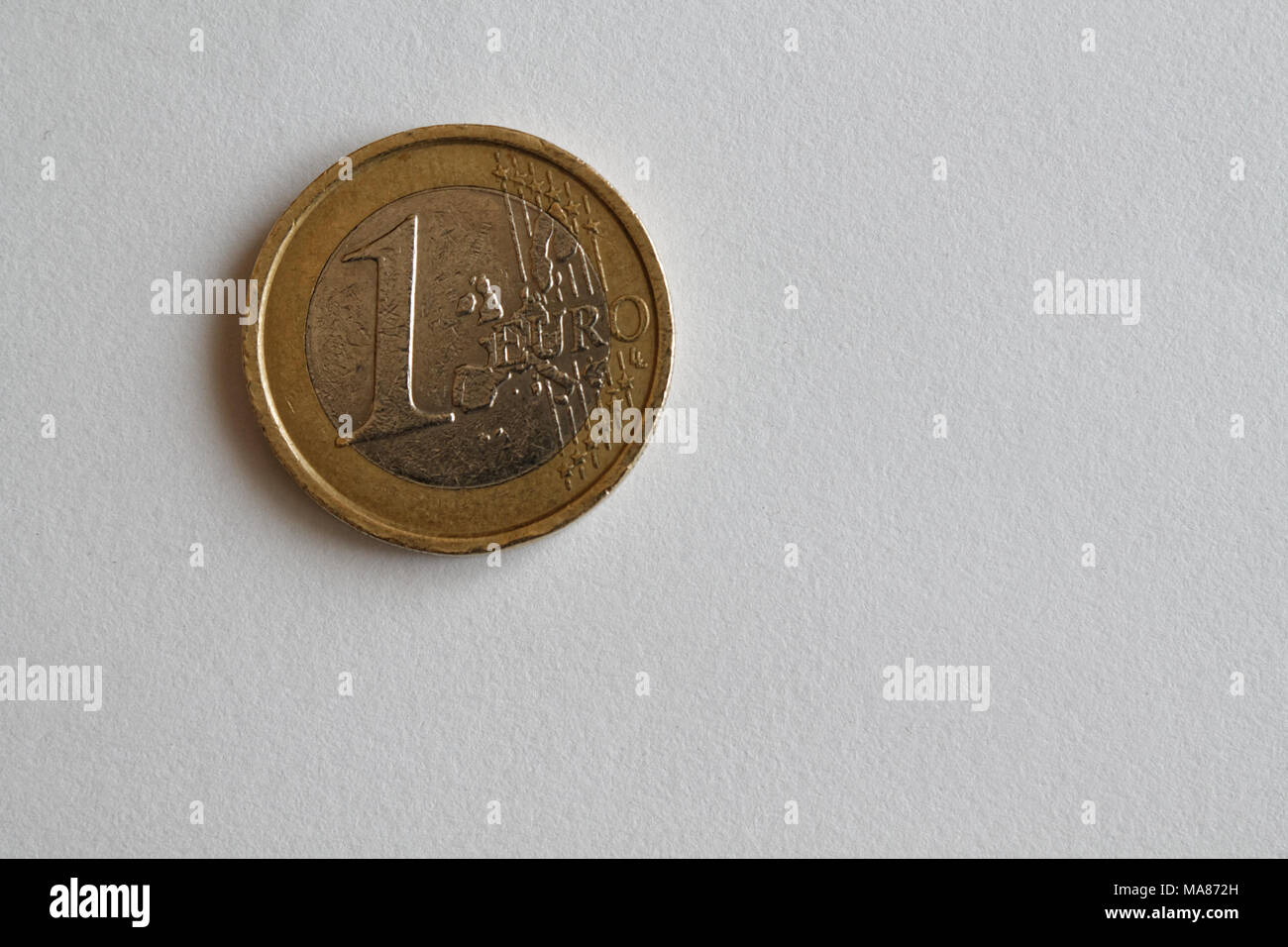 One euro coin lie on isolated white background Denomination is one euro ...