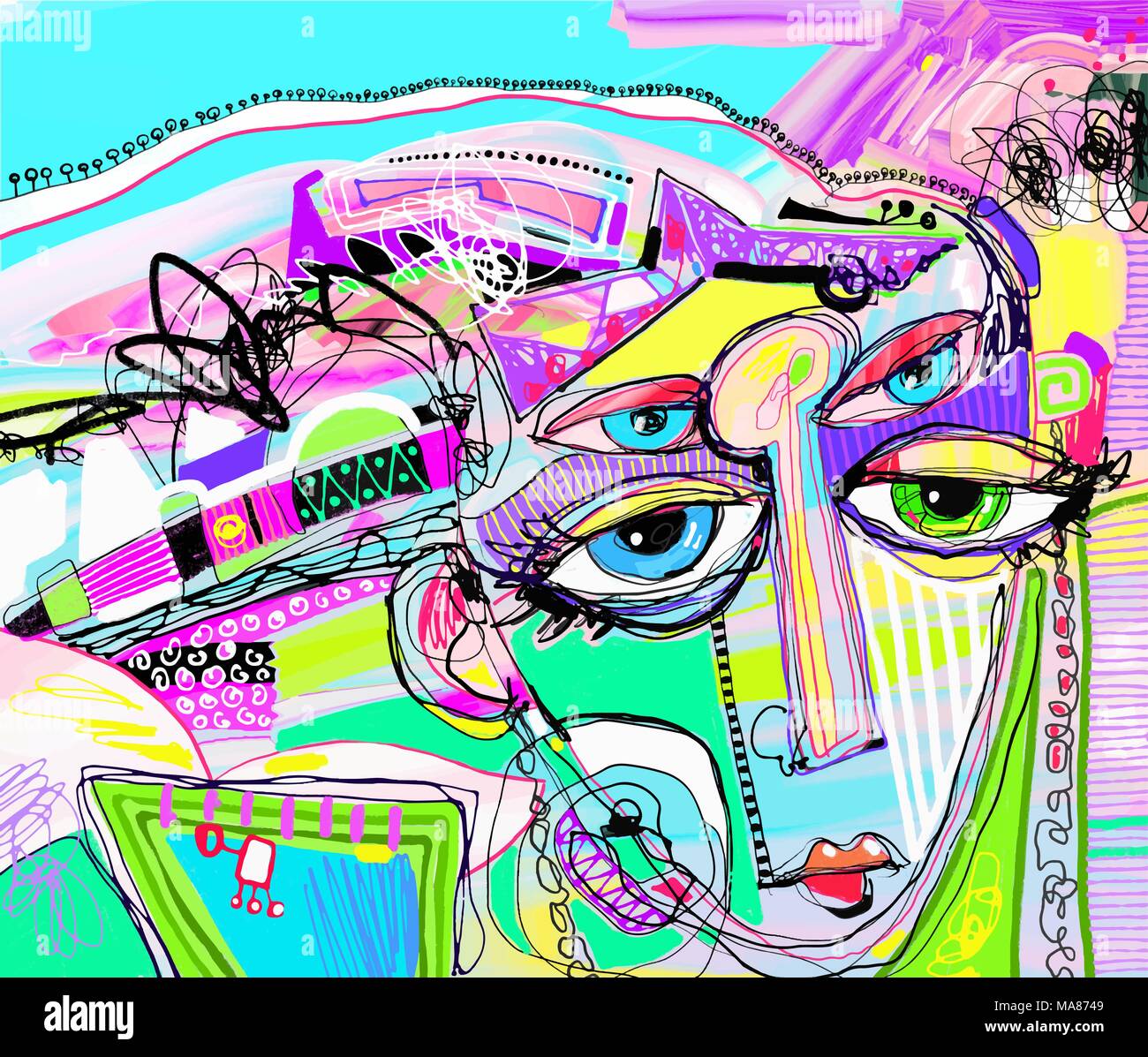 Abstract human face painting hi-res stock photography and images - Alamy