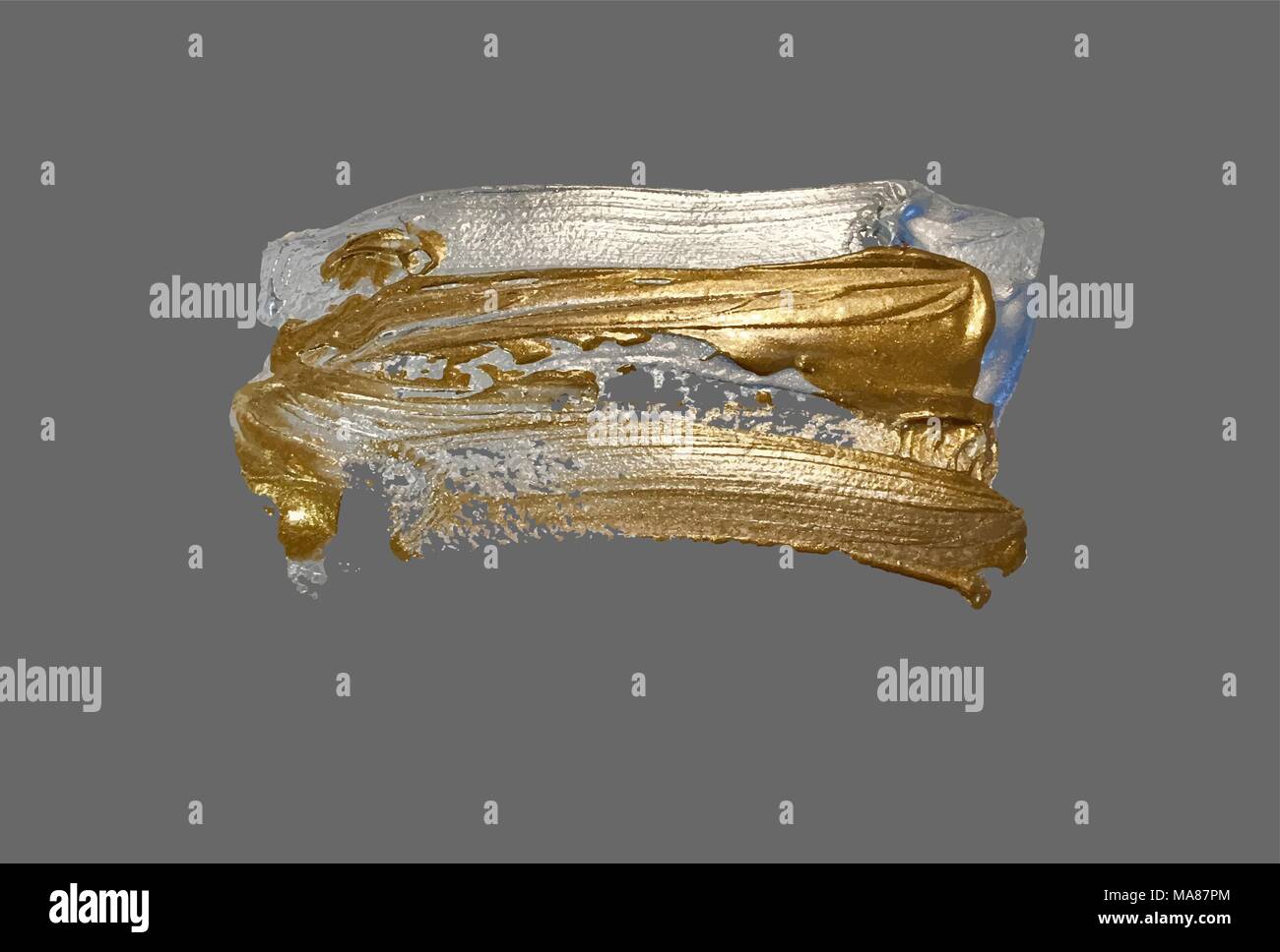 realistic hand drawing golden brush stroke paint spot Stock Vector ...