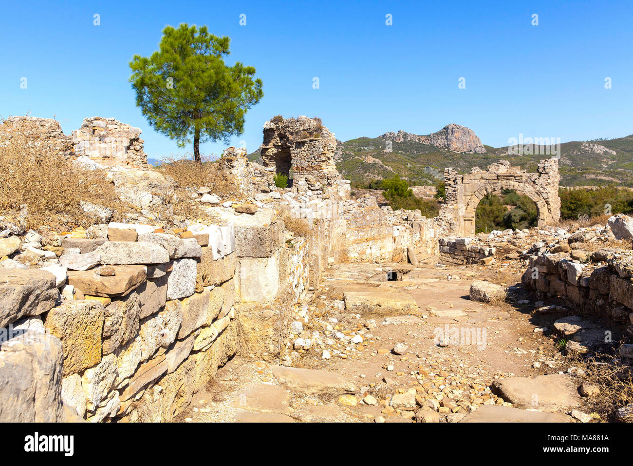 Ruins of ancient city of Aspendos in Antalya in Turkey Stock Photo - Alamy