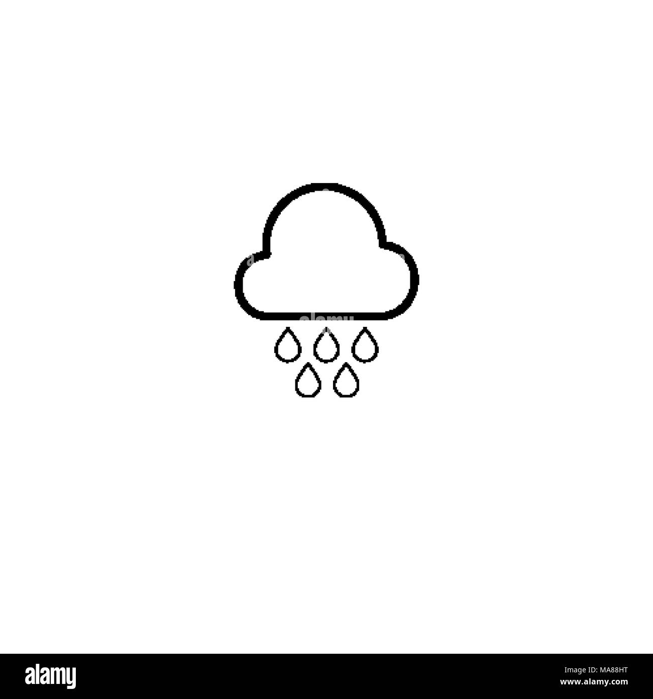 Simple cloud and rain drops line icon Stock Vector Image & Art - Alamy