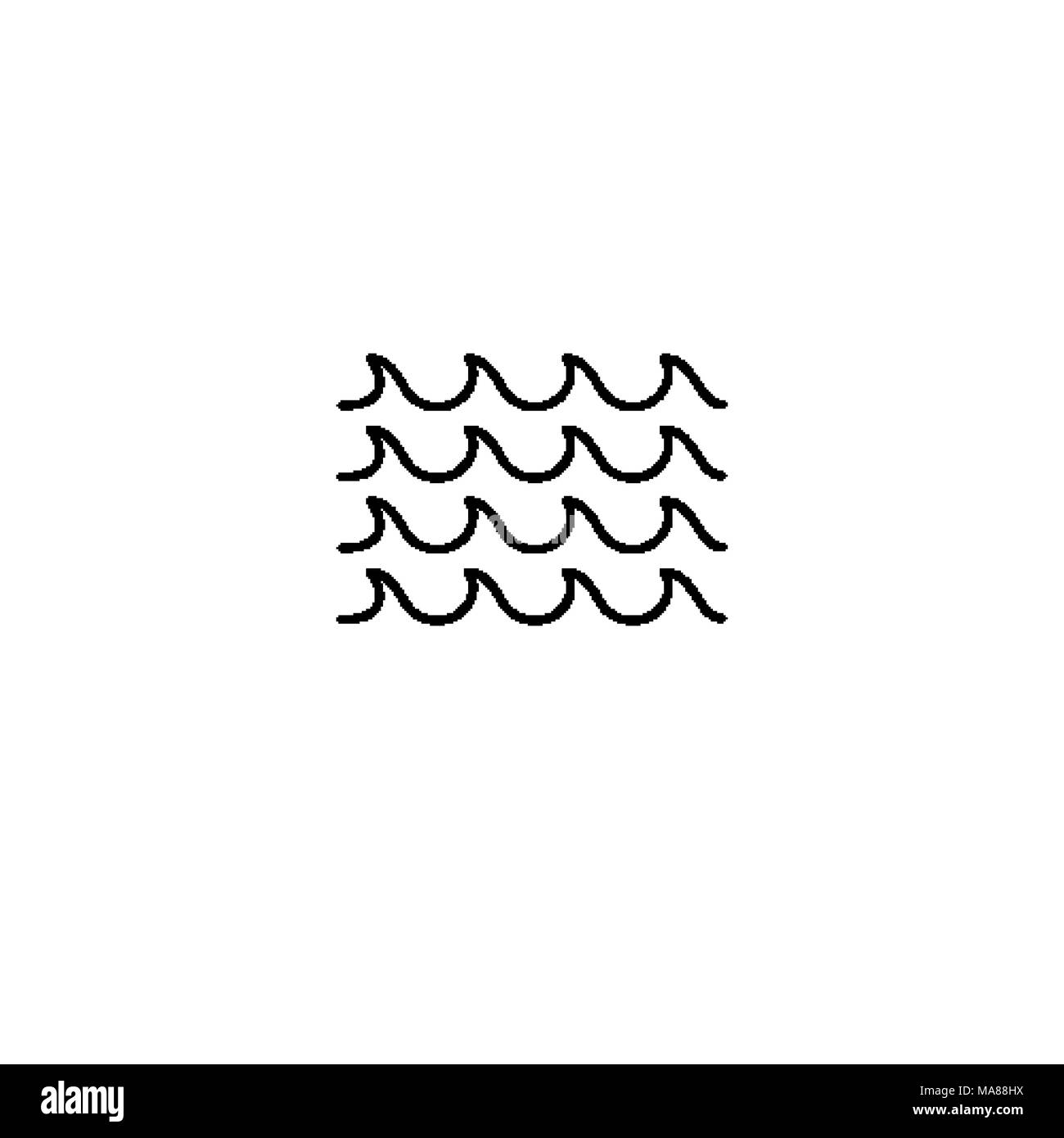 Simple huge waves icon isolated on white background Stock Vector Image ...