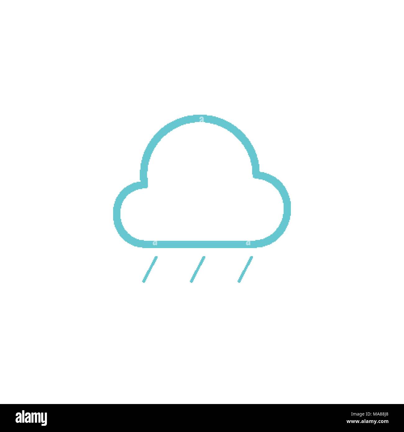 Simple cloud and hard rain line icon Stock Vector Image & Art - Alamy