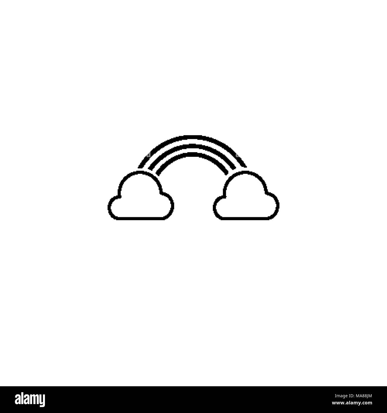 Simple clouds and rainbow isolated line icon Stock Vector Image & Art ...