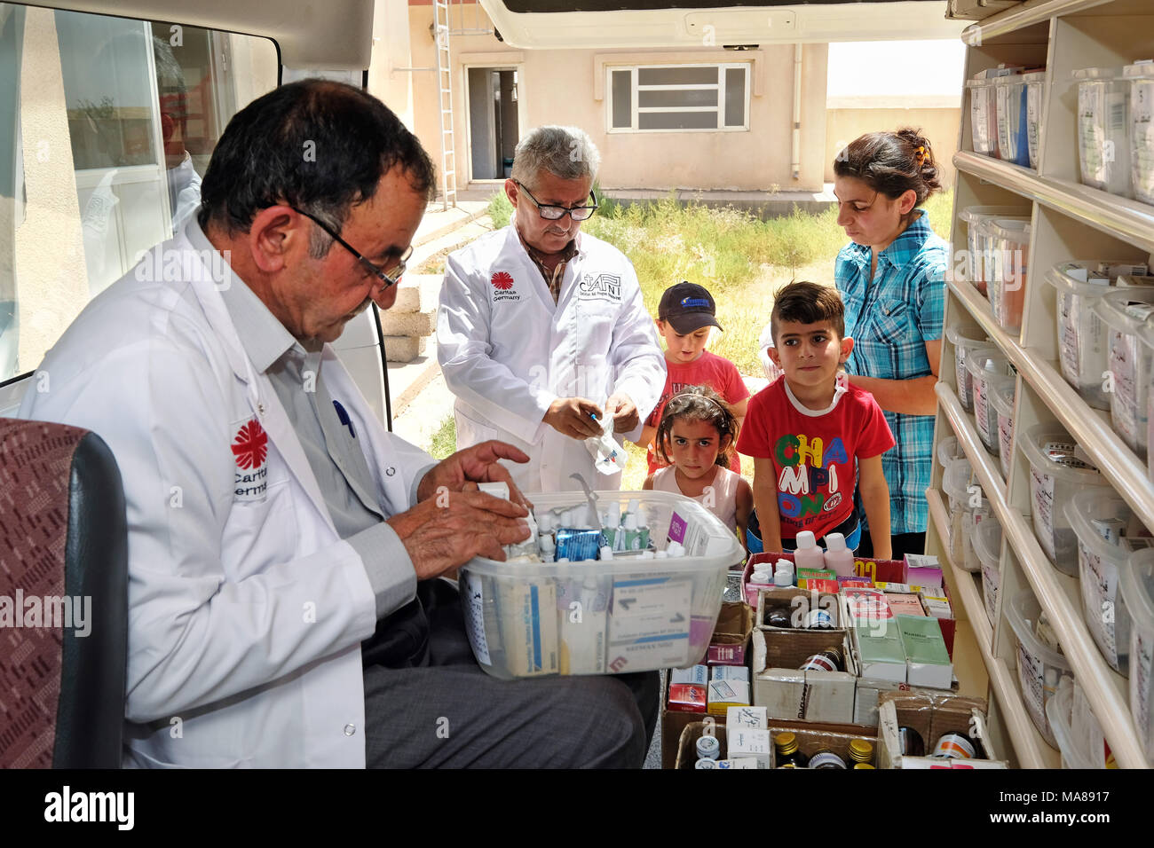 Mobile Clinic of Caritas in the Christian village of Ayn Baqrah at Mar ...