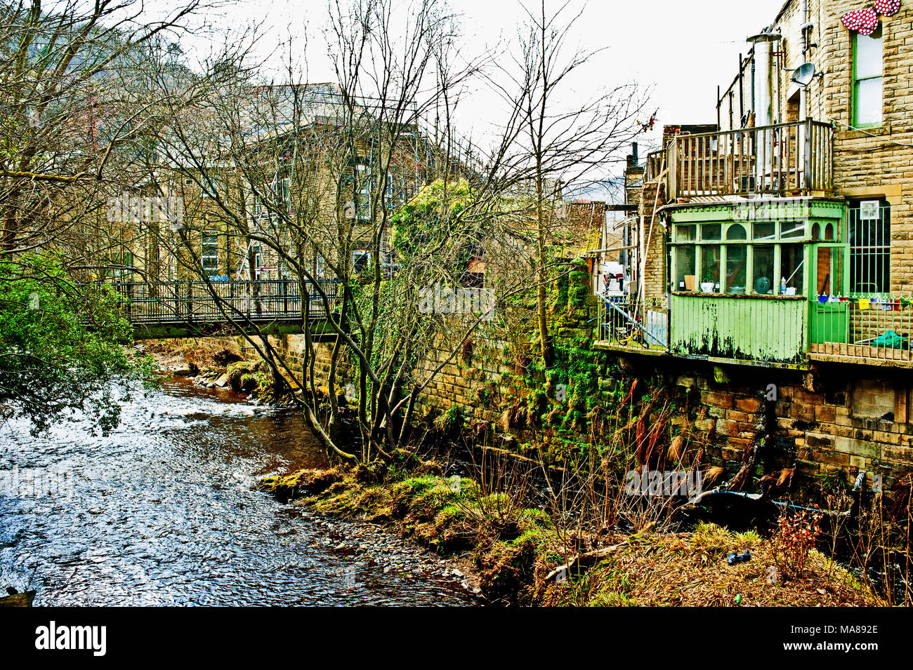 River Calder, Hebden Bridge, Calderdale Stock Photo - Alamy
