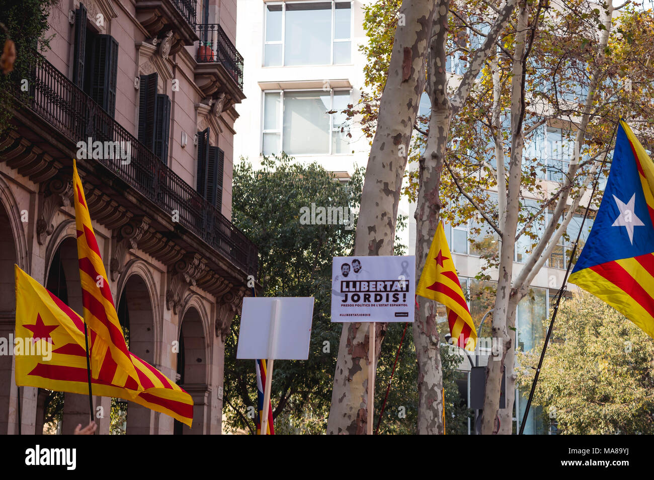 Barcelona,Catalunya,Palau sant Jordi,the day of the independence ...