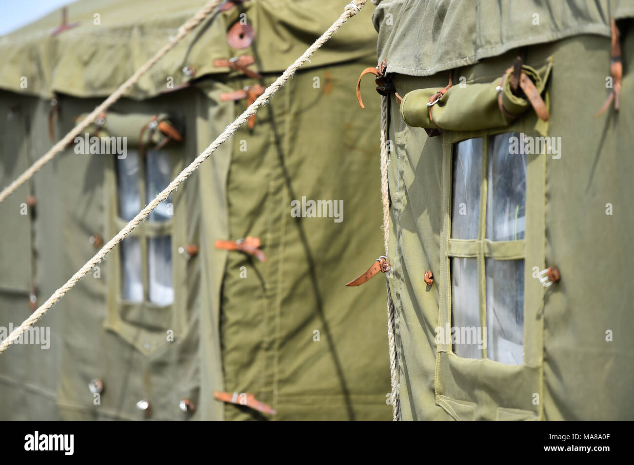 Camouflage military army base tent hi-res stock photography and images ...